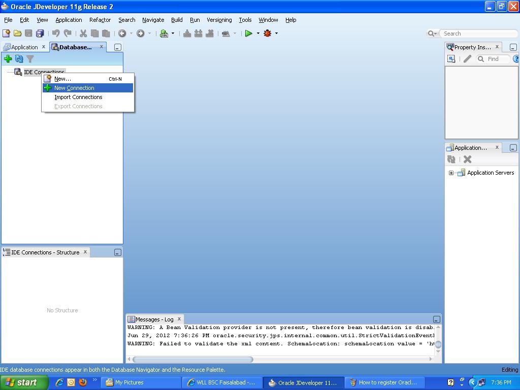 How To Register Oracle Database Xe With Oracle Jdeveloper And Edit