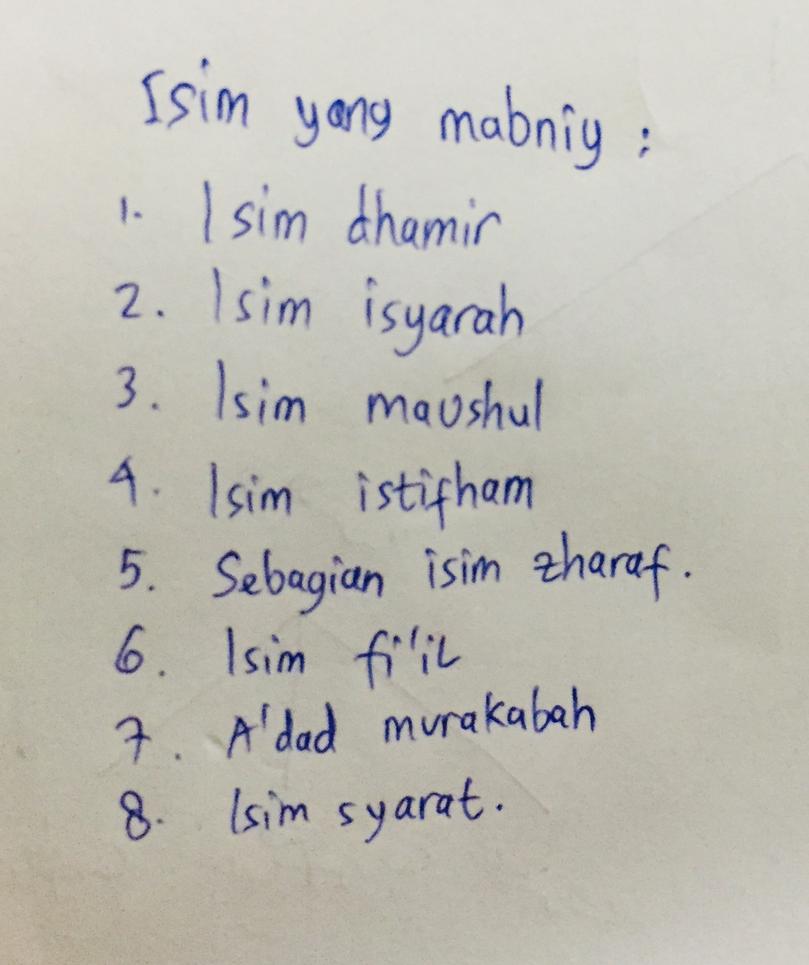 Isim yang Mabniy & Contohnya - Pelajaran 1 Durusul Lughah 3