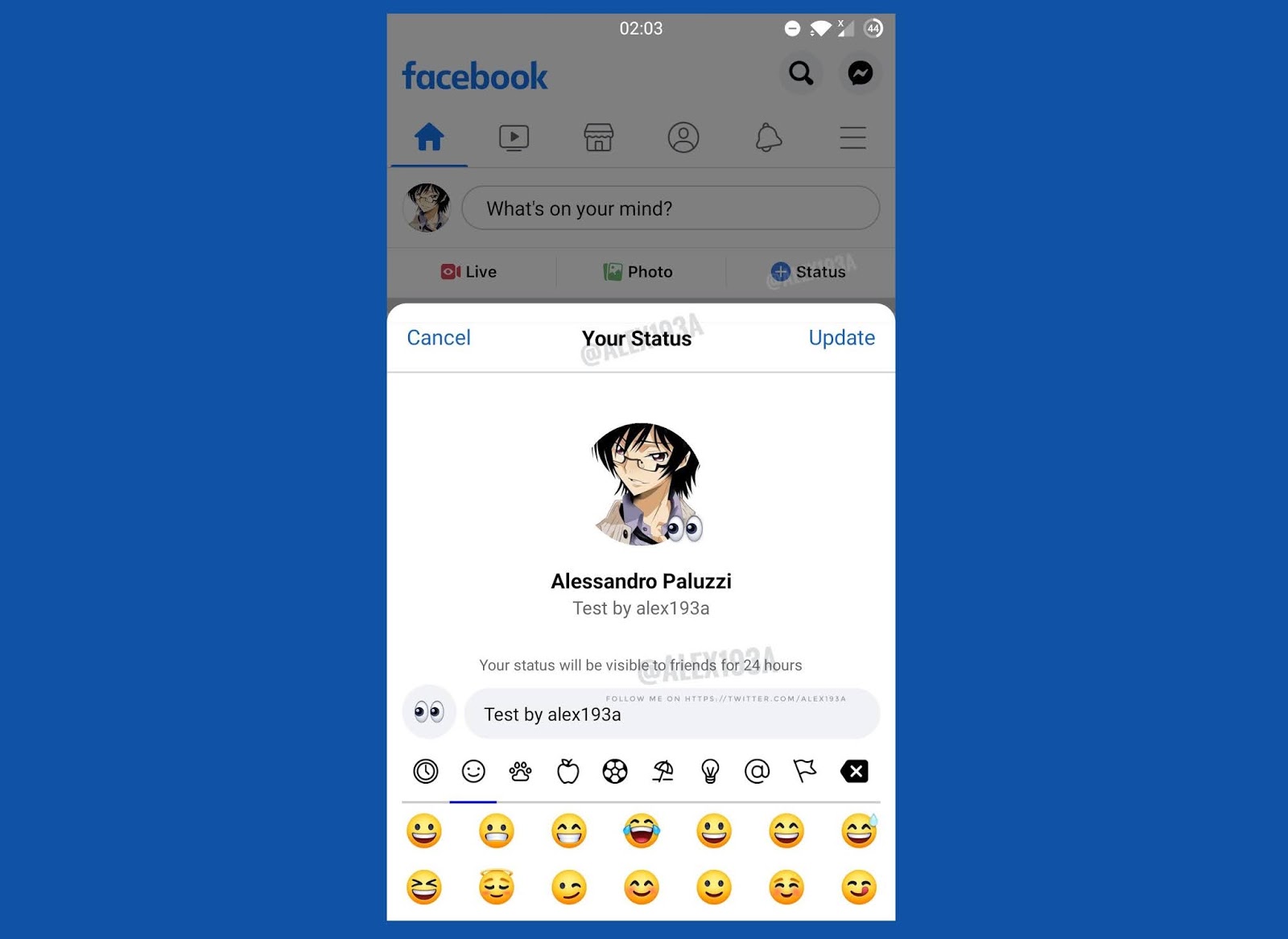 Facebook is working to introduce status with a time limit of 24 hours