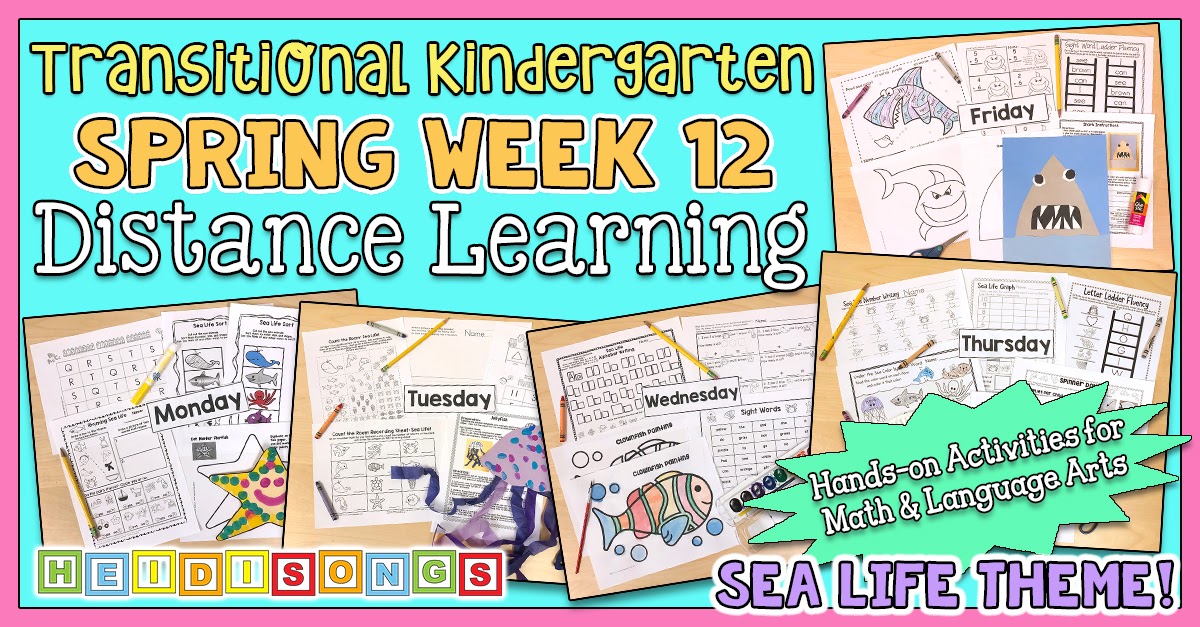 TK Distance Learning Packet: SPRING - SEA LIFE - Week 12!