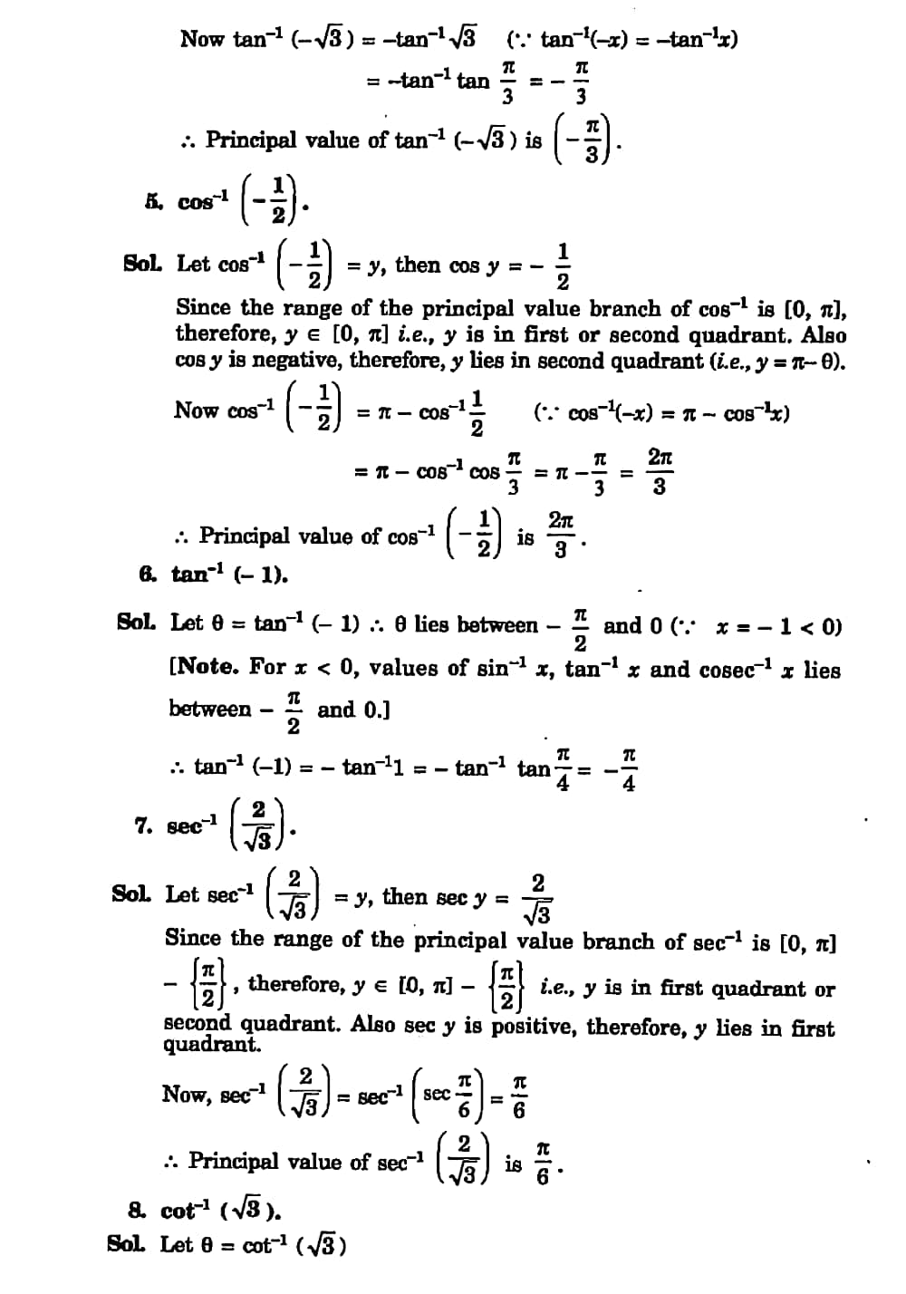 Inverse trigonometric functions class 12 math - Studypur