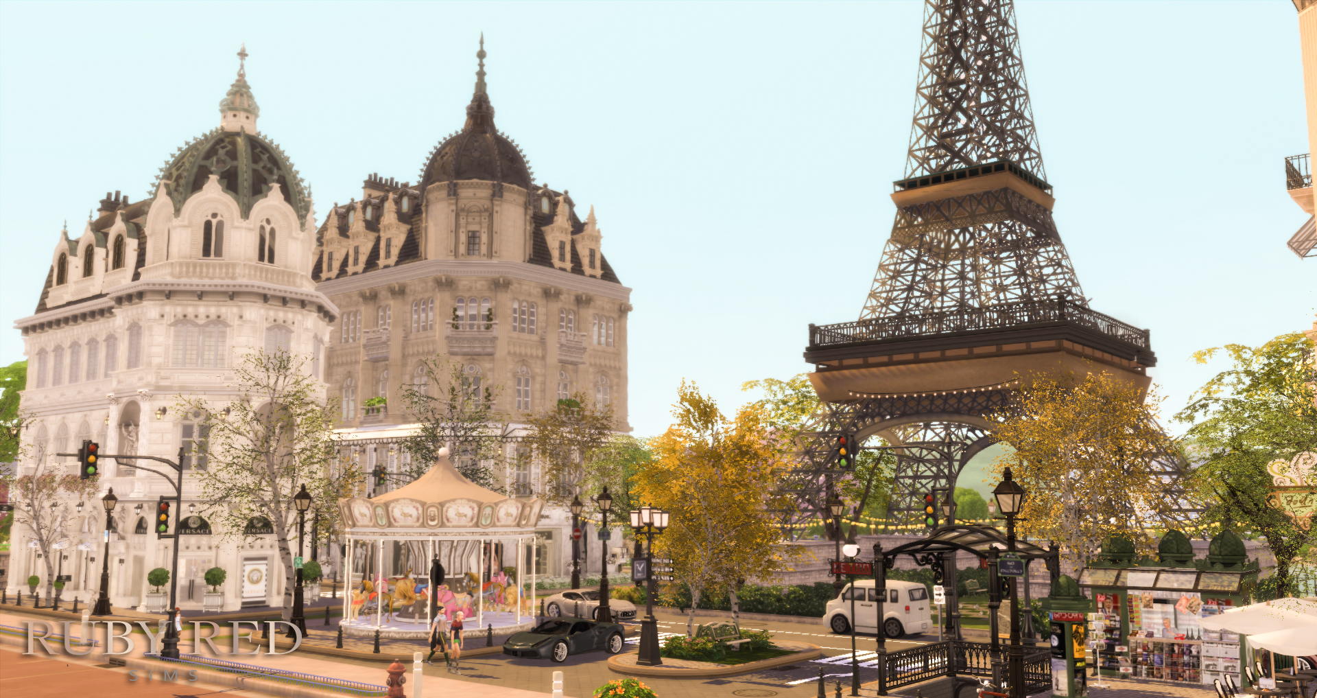 Sims 4 | June: Paris City Build 模擬市民 4 巴黎市區與CC組下載 [Ruby Red Sims]