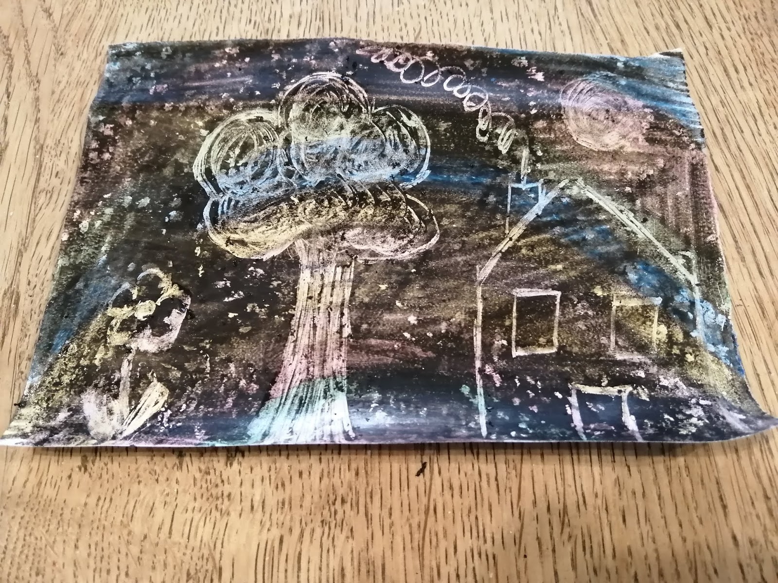 Wax Crayon Scratch Picture