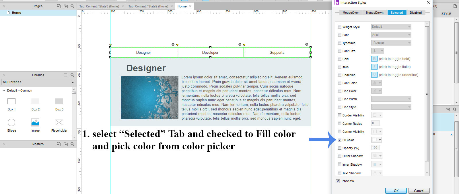 UI/UX Design: TAB CONTROL Using Axure RP 8