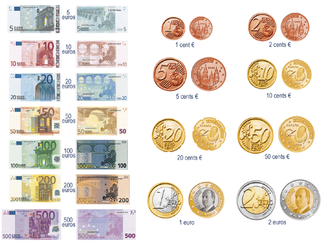 Salesianos Cádiz 3º: MONEDAS Y BILLETES DE EURO