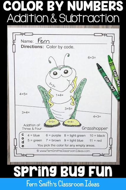 Looking For Some New Spring Addition and Subtraction Color By Numbers ...