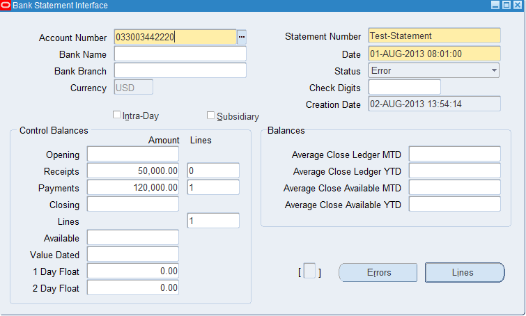 Oracle Applications Blog Bank Statement Interface Error Tables In Oracle