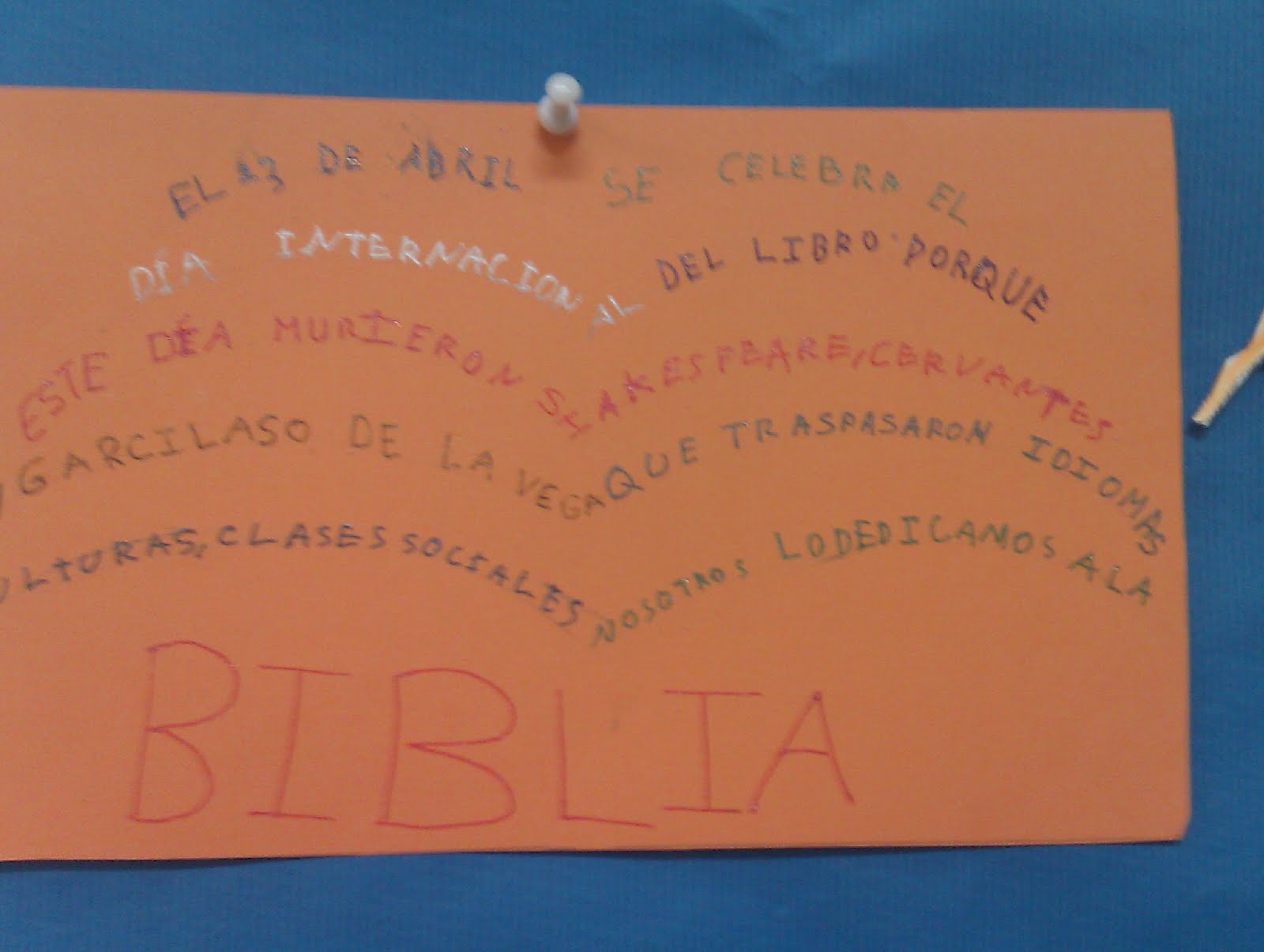 Mi libro de historias: MURAL SOBRE EL DÍA DEL LIBRO