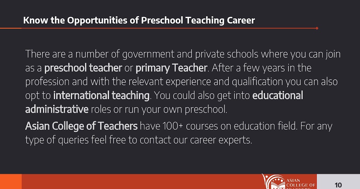 What are the Opportunities in Preschool Teaching Career?