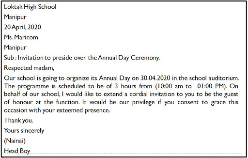 English Class: Invitation Writing CLASS XI-XII CBSE