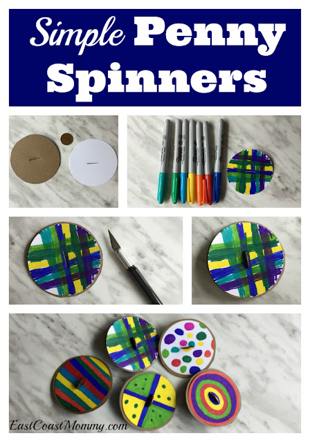 East Coast Mommy: Penny Spinners... a simple paper craft for kids