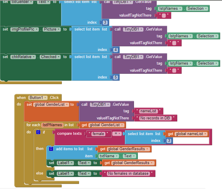 AI2 Inventor Forum News: Filtering Lists from TinyDB