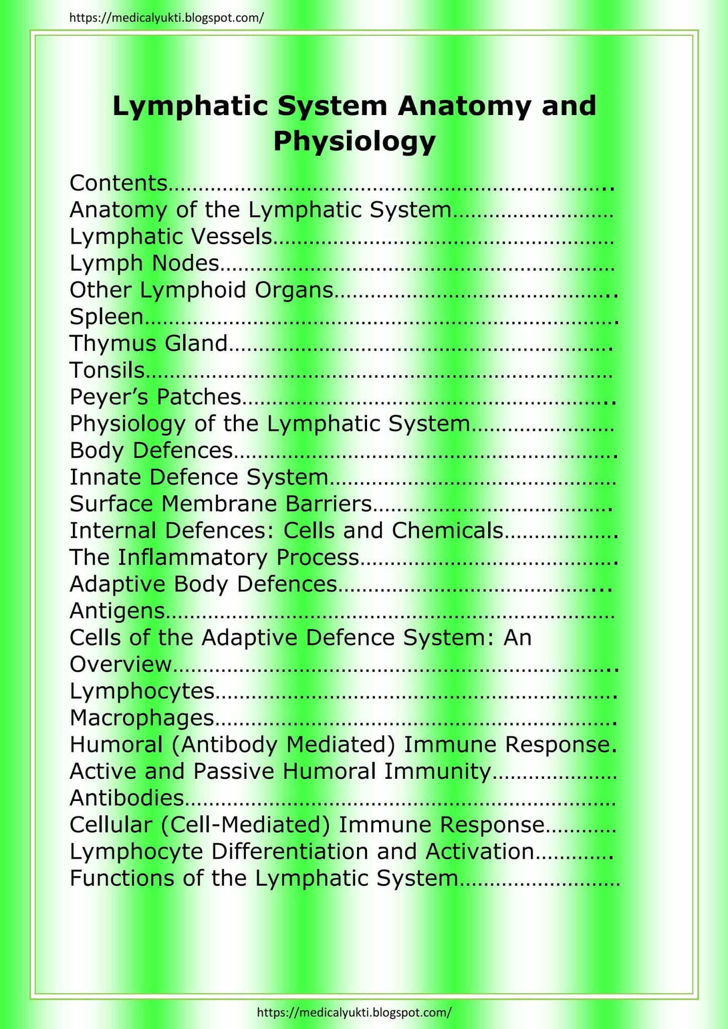 Lymphatic System Anatomy Physiology - Medical Yukti