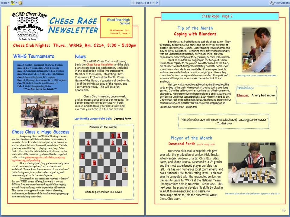 Chess Nut Blog: Chess Rage Newsletter Resurrection