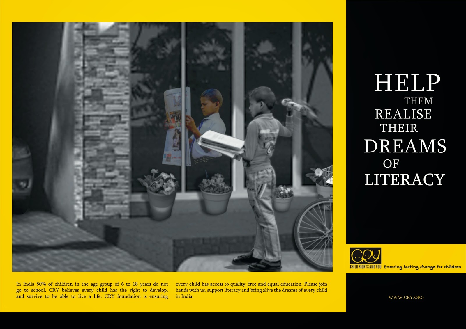 creative portfolio: 3 AD CAMPAIGN FOR CRY NGO