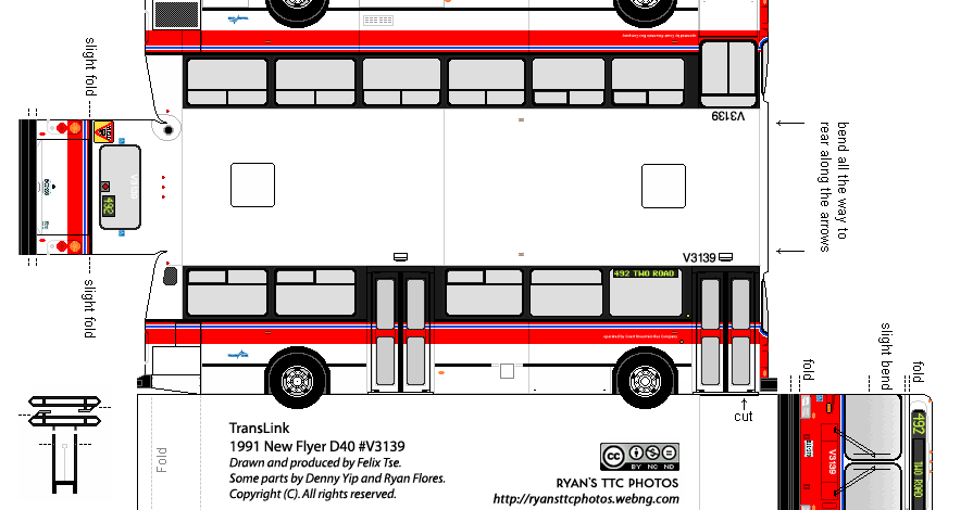SP. Papel Modelismo: Paper Bus 1991 New Flyer D40 - TransLink
