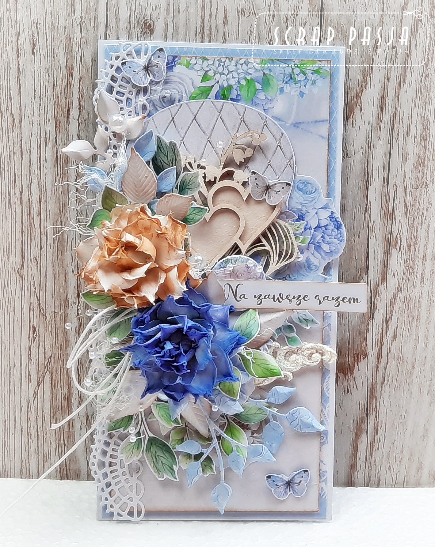 Scrap Pasja: Kartka Ślubna z kolekcji "Serenity" Lemoncraft