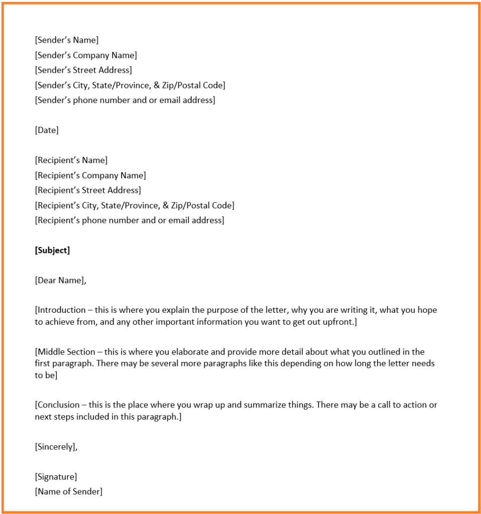 Business Letter Format Using Re - Birthday Letter