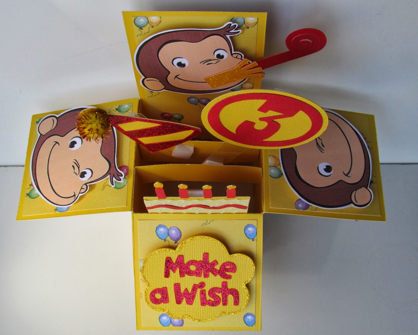Carol's Creations: Make a Wish Curious George Pop Up Box Card
