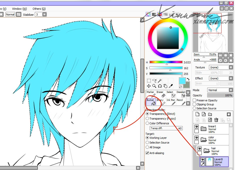 TUTORIAL: Tutorial Menggambar Manga/Anime Paint Tool SAI: Coloring