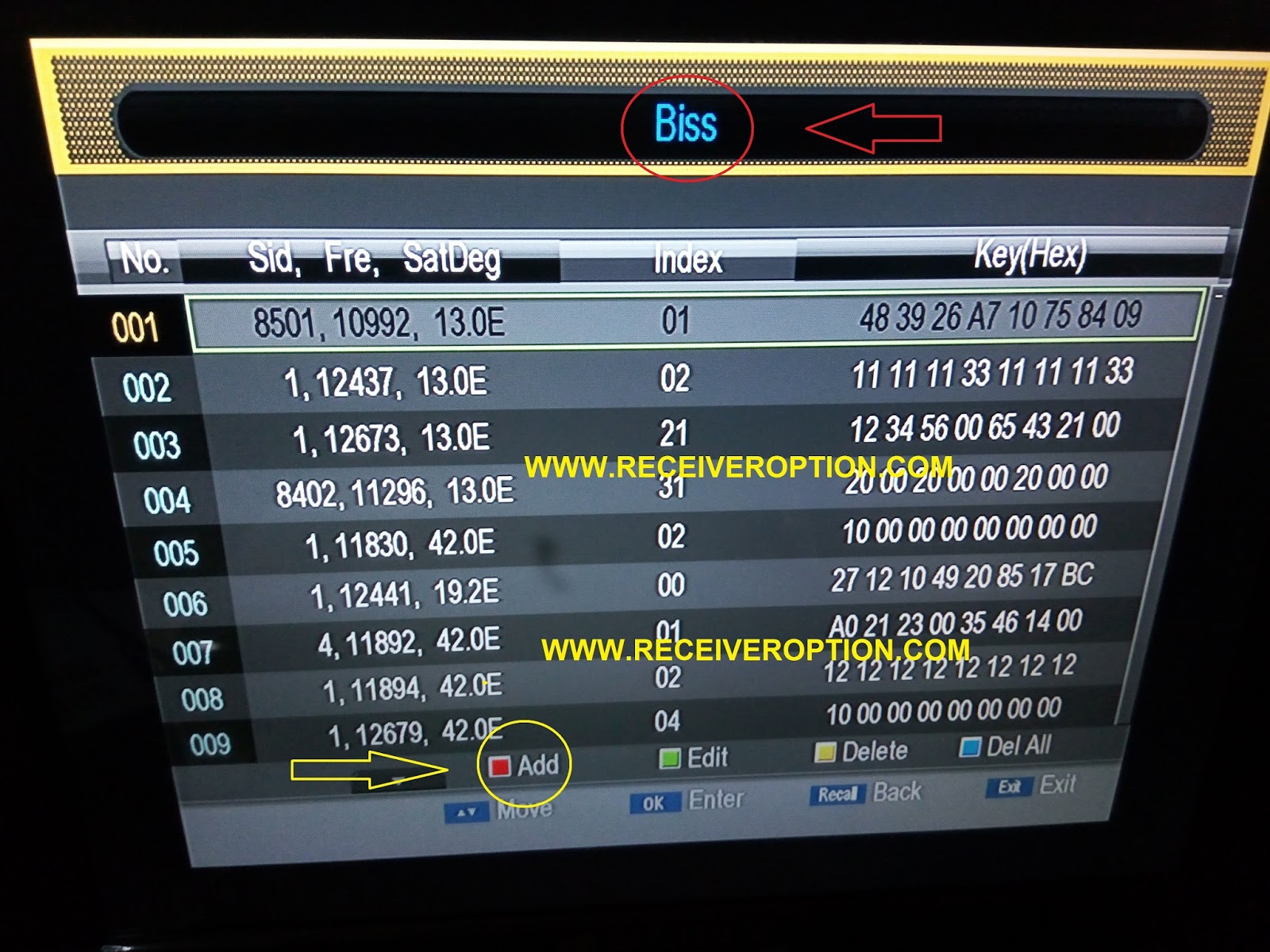 TIGER T245+ PRO HD RECEIVER BISS KEY OPTION - How To Enter Biss key ...