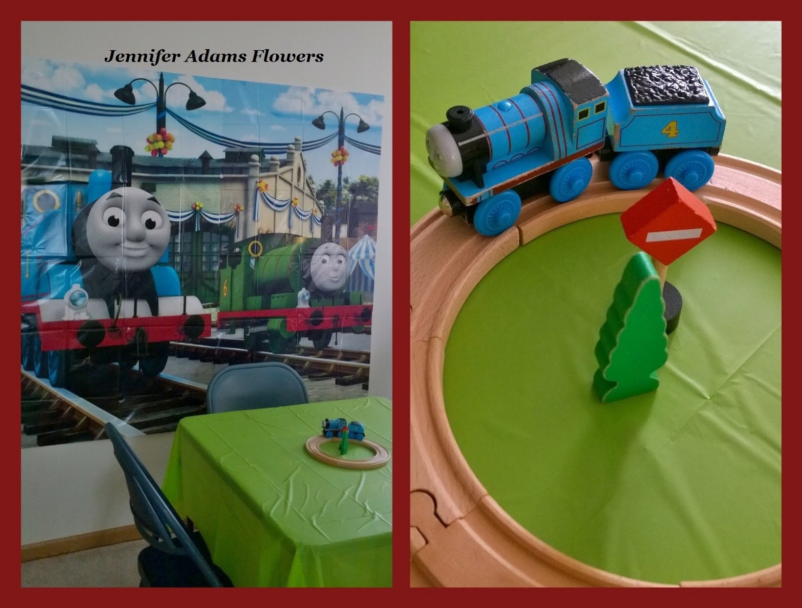 Jennifer Adams Flowers : Thomas the Train Birthday Party: Decor
