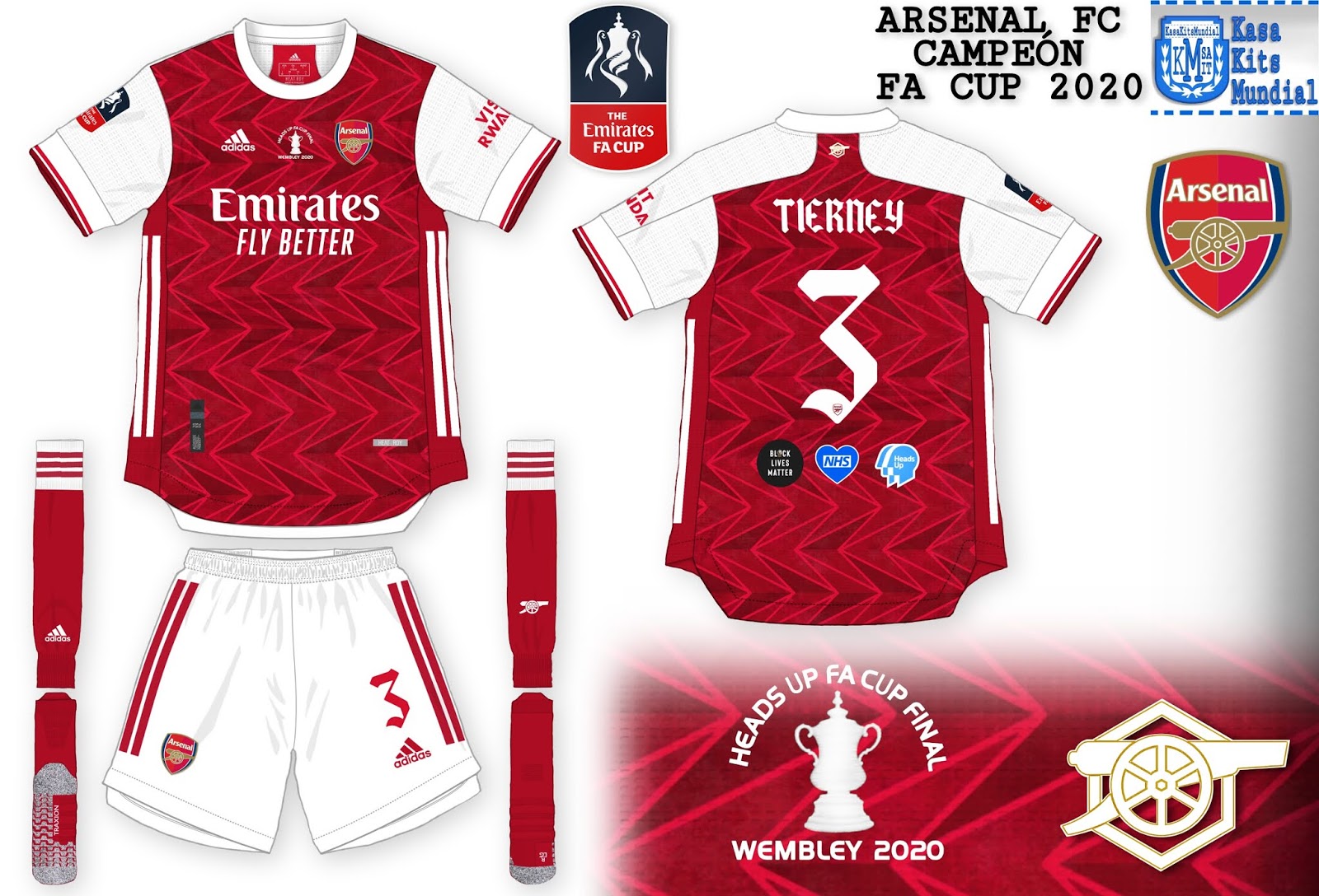 CasaKits Mundial: Camiseta De Arsenal FC 2020/21