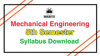 Mechanical Engineering 5th Semester Syllabus PDF Download MSBTE I ...