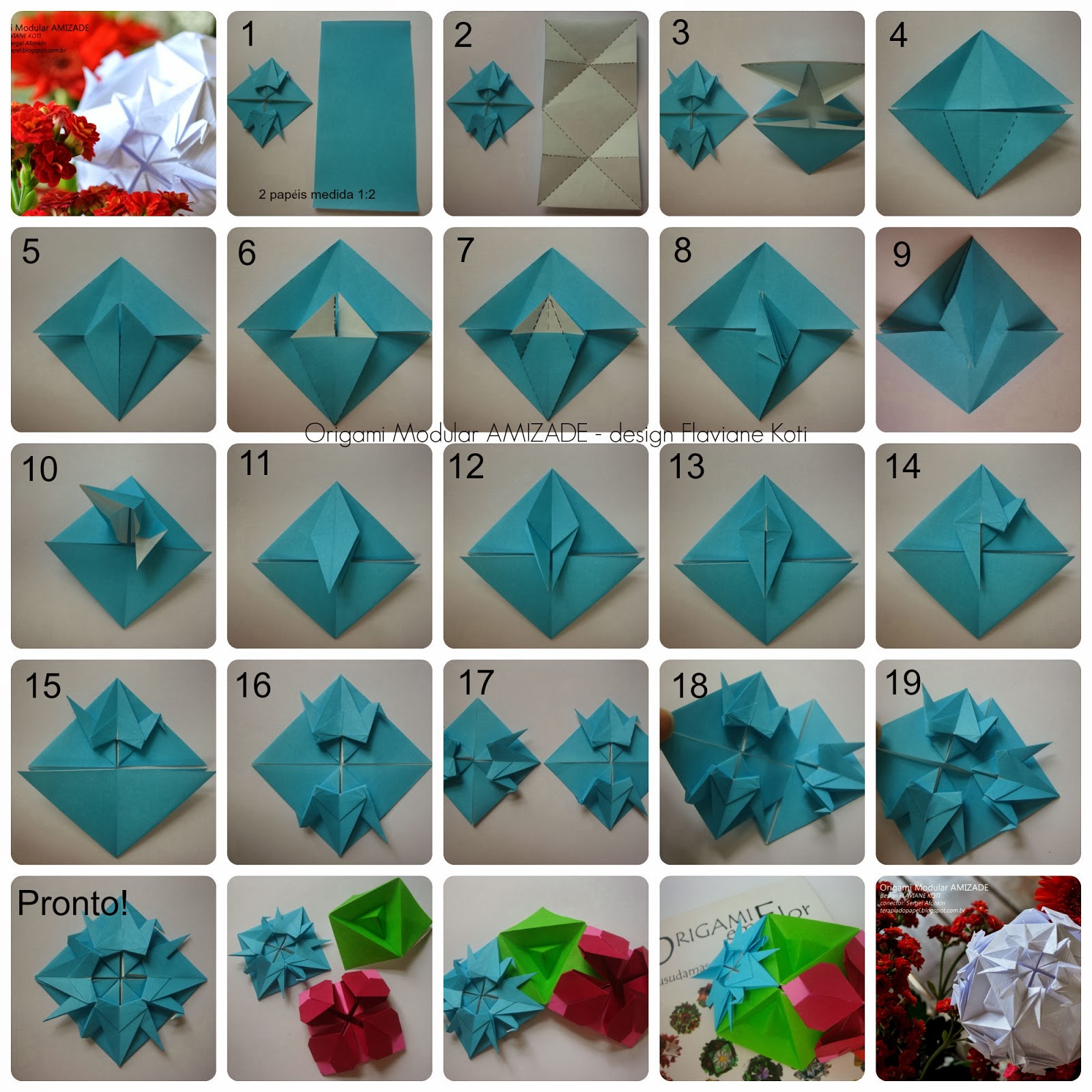 Terapia do Papel: FOTO-TUTORIAL - Origami Modular AMIZADE - design ...