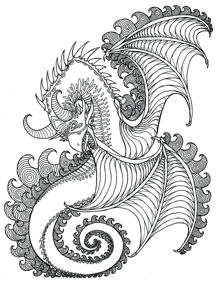 Detailed dragon coloring pages - sherygreen