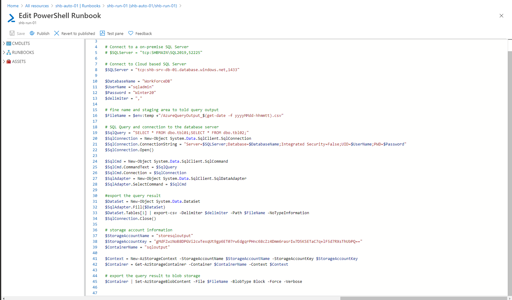 SQL Server – performance and other stories: Azure Automation, RunBooks ...