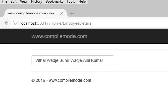 Comma Separated Auto Complete TextBox In ASP.NET MVC Using jQuery JSON