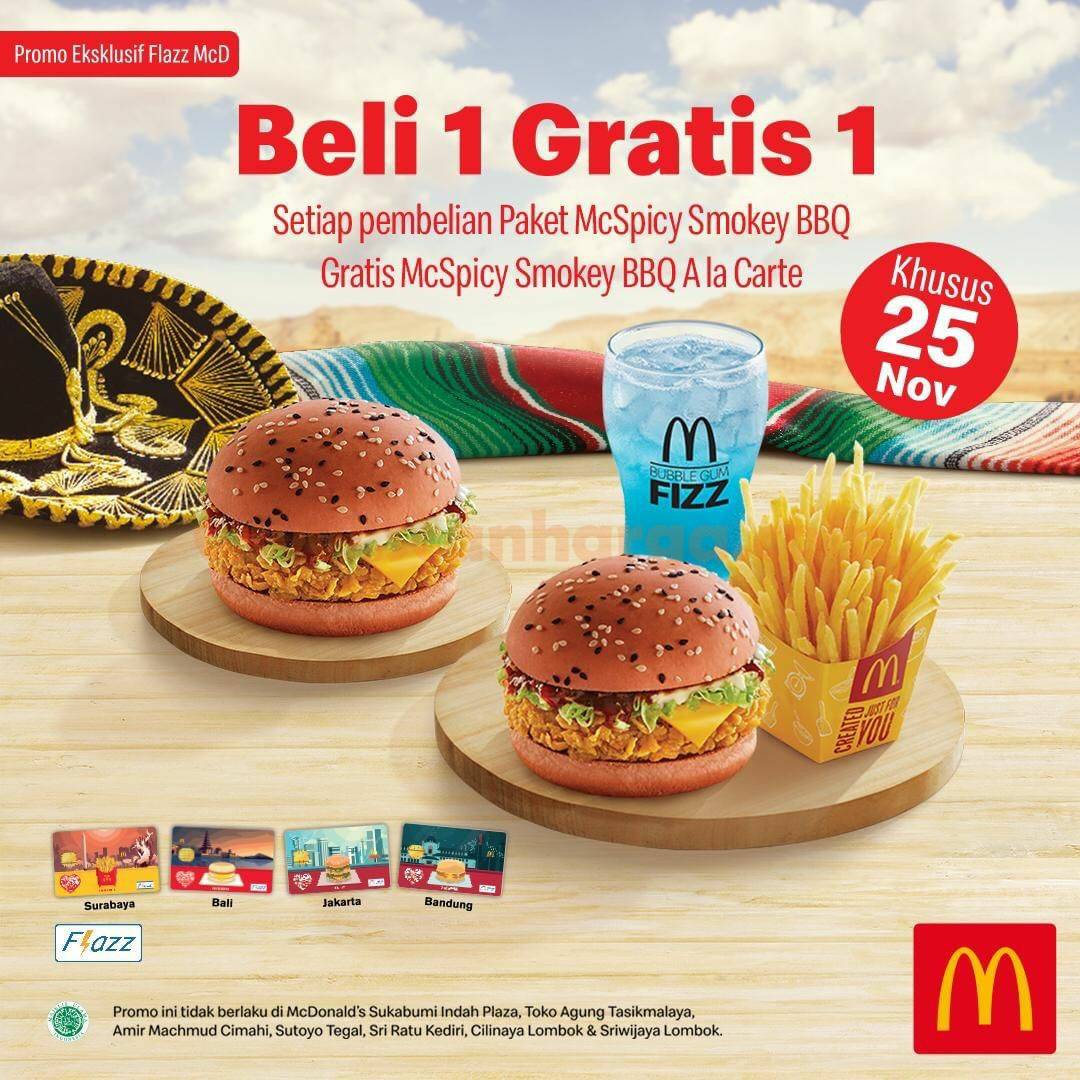 √ Promo McDonalds Beli 1 Gratis 1 Edisi 25 November 2019