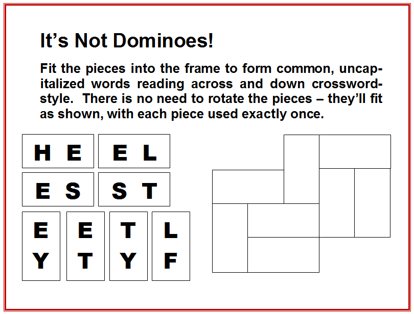 Curmudgeon: Word dominoes, of a sort