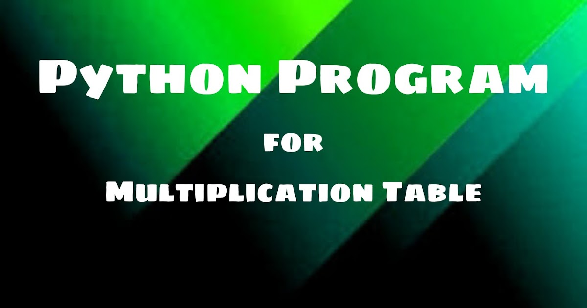 Python Program To Print Multiplication Table Of A Number Display The
