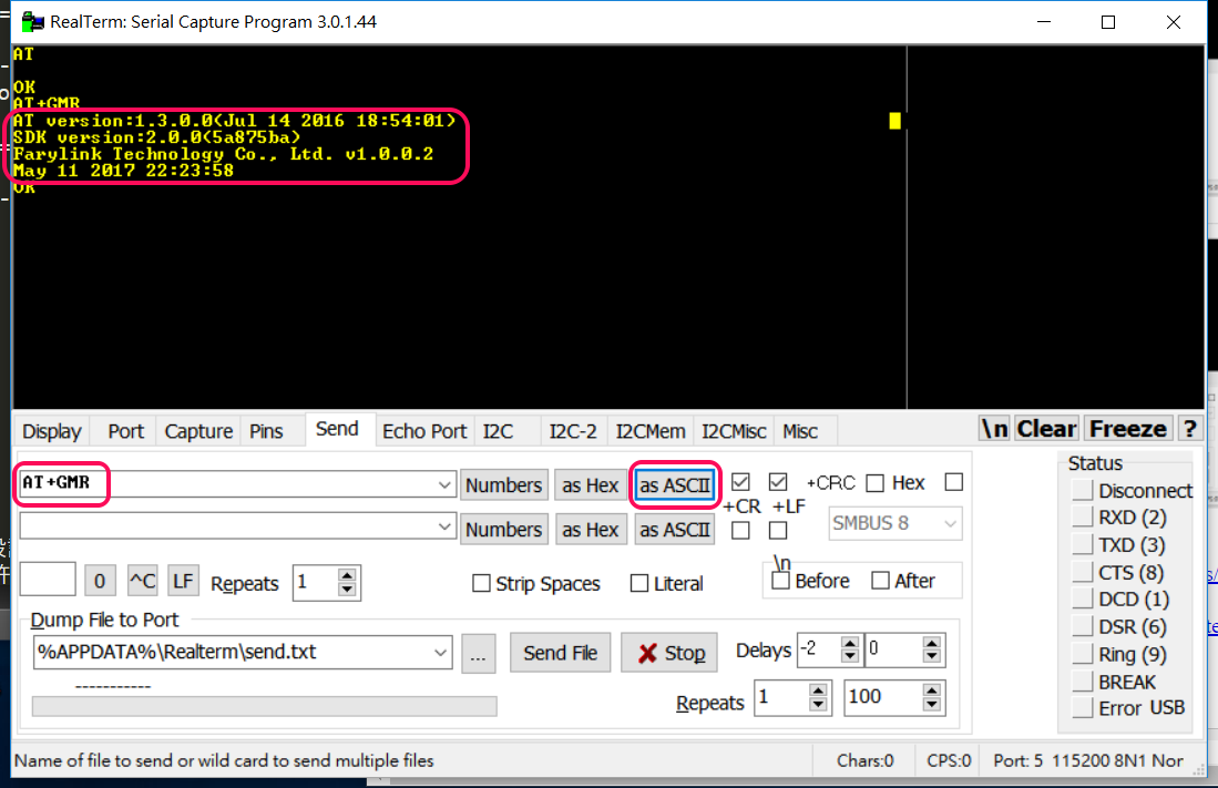 如何快速測試 ESP-01 的 AT Commands
