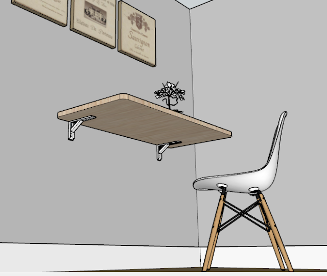 Membuat meja lipat dinding sederhana menggunakan SketchUp ~ Muhalian Studio