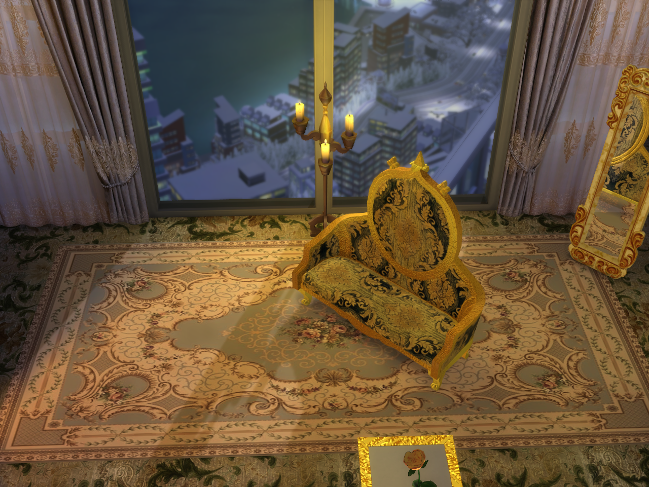 Anna Quinn Stories: Deluxe Rugs With Gold Gilded For SIMS 4