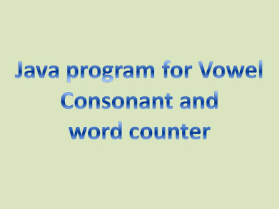 Vowel, Space, Consonant and word counter Java program - Java and Python ...