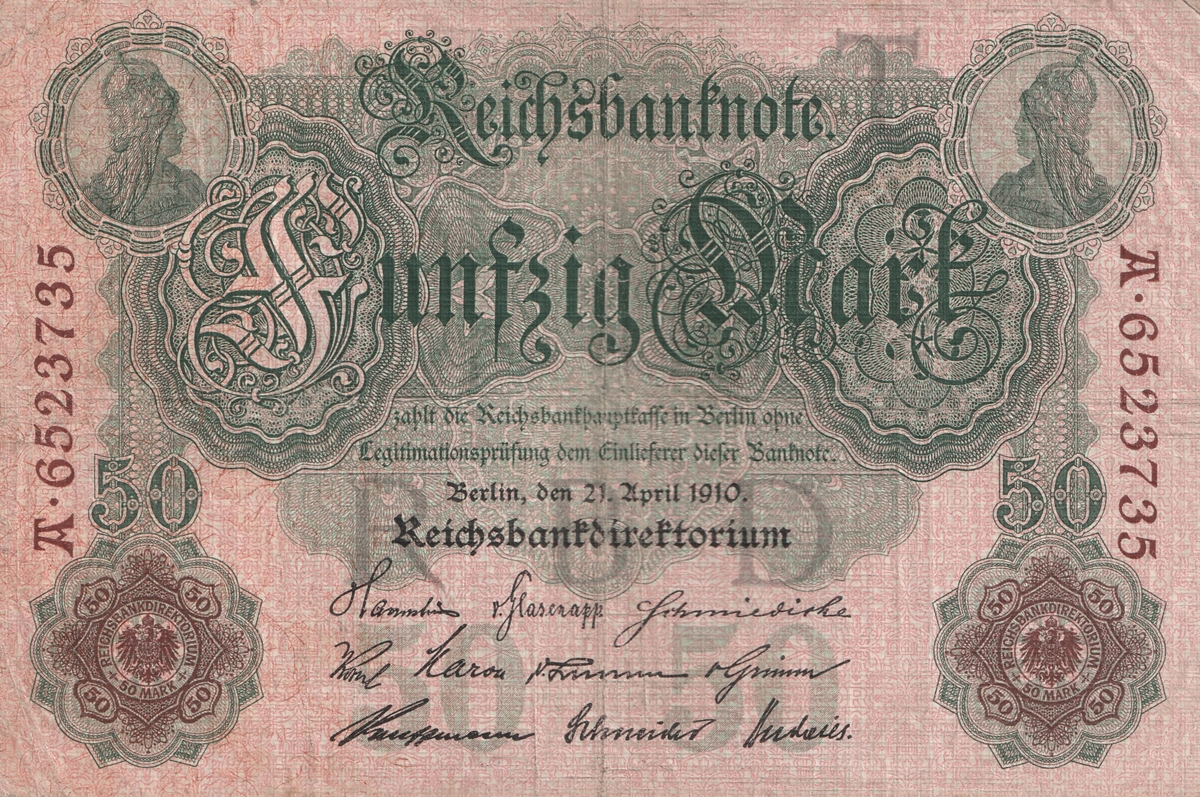 My banknotes collection: 50 Mark 1910