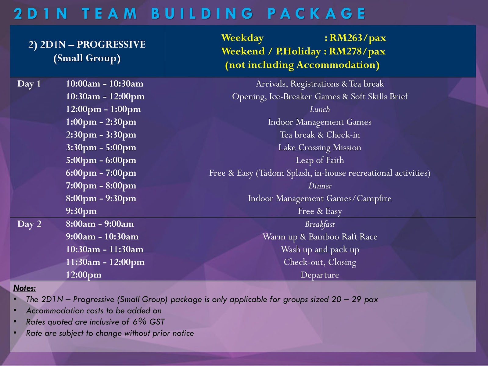 Tadom Hill Resorts: Team Building Package