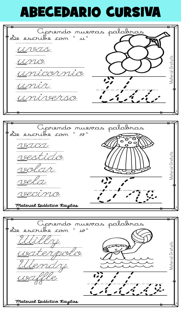 Aprendo y Trazo el Abecedario en Cursiva | Materiales Educativos para ...