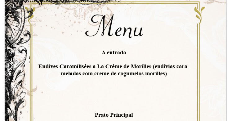 BLOG ALQUIMIA DA COZINHA - CHEF. RICARDO GALACHE: Menu Frances para um ...