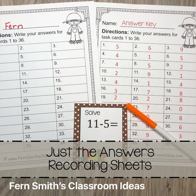 FALL THEMED ADDITION AND SUBTRACTION TASK CARDS FOR YOUR CLASS! - Fern ...