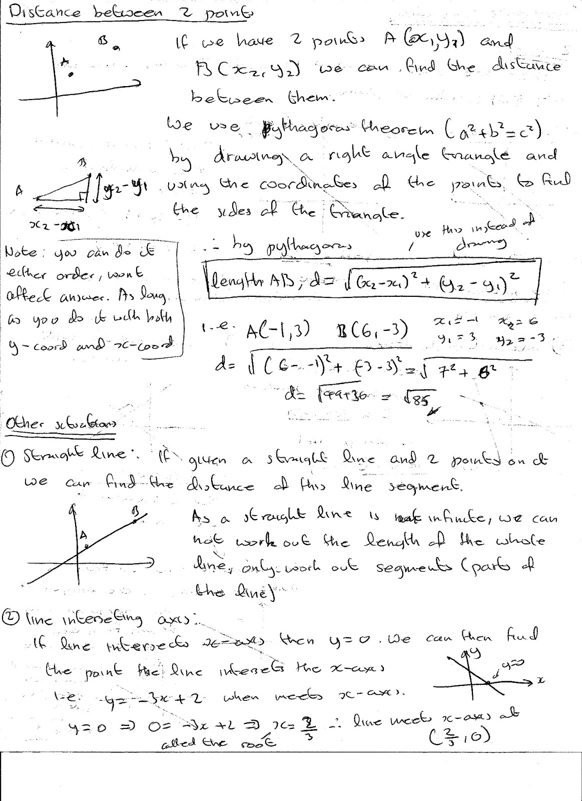 A Level Maths Notes Coordinate Geometry Distance Between Two Points a-level-maths-notes-coordinate-geometry-distance-between-two-points