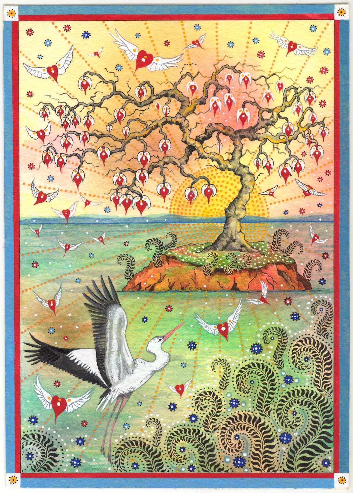 ENCHANTED-ART - Pyrography and Illustration: 'Stork and the Tree of Souls'