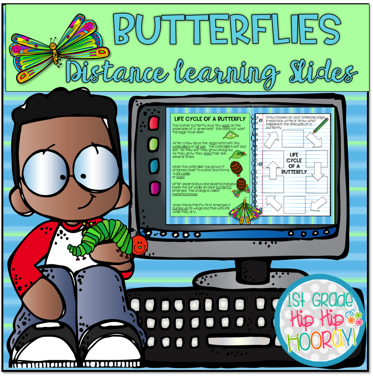 1st Grade Hip Hip Hooray!: Butterflies ... Paper Pencil or Distance ...