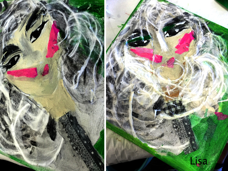 jacki long: Day 1217: Spray paint, paper, acrylics ... Oh my!