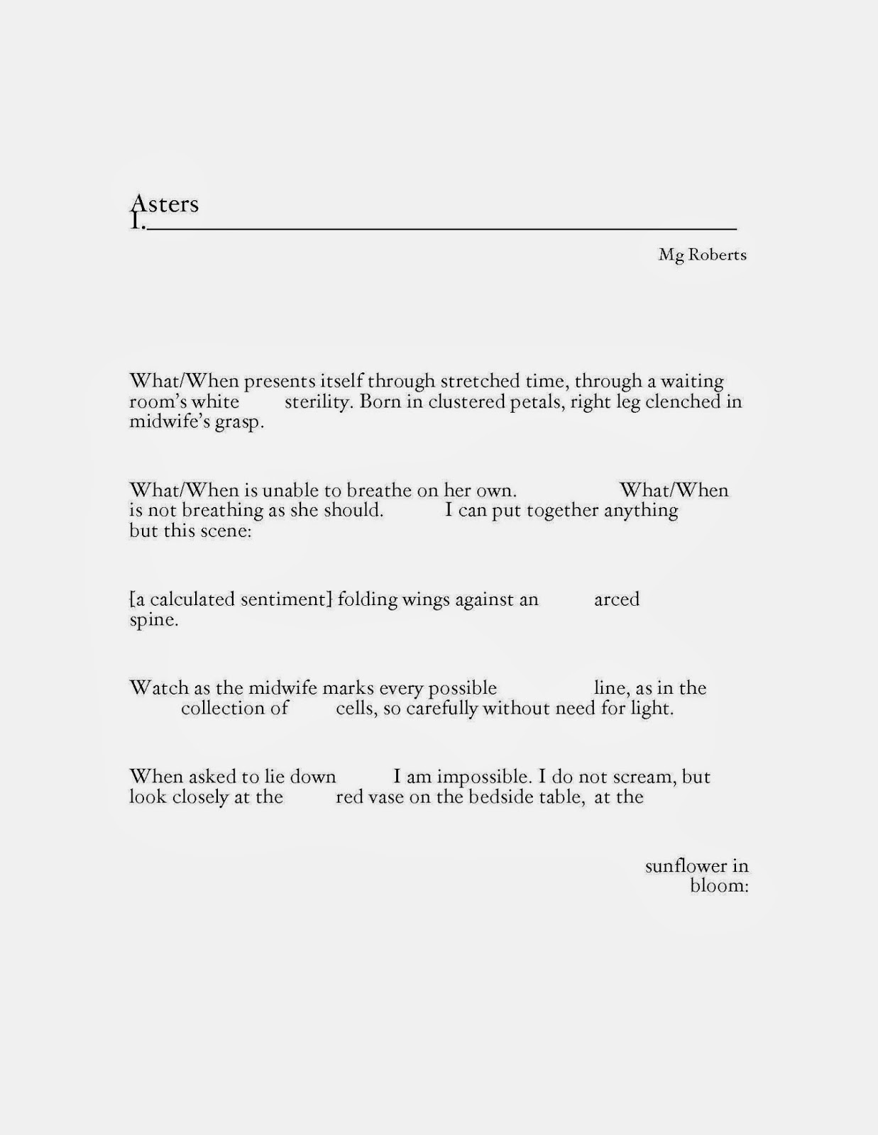 Galatea Resurrects #21 (A Poetry Engagement): FEATURED POET: MG ROBERTS