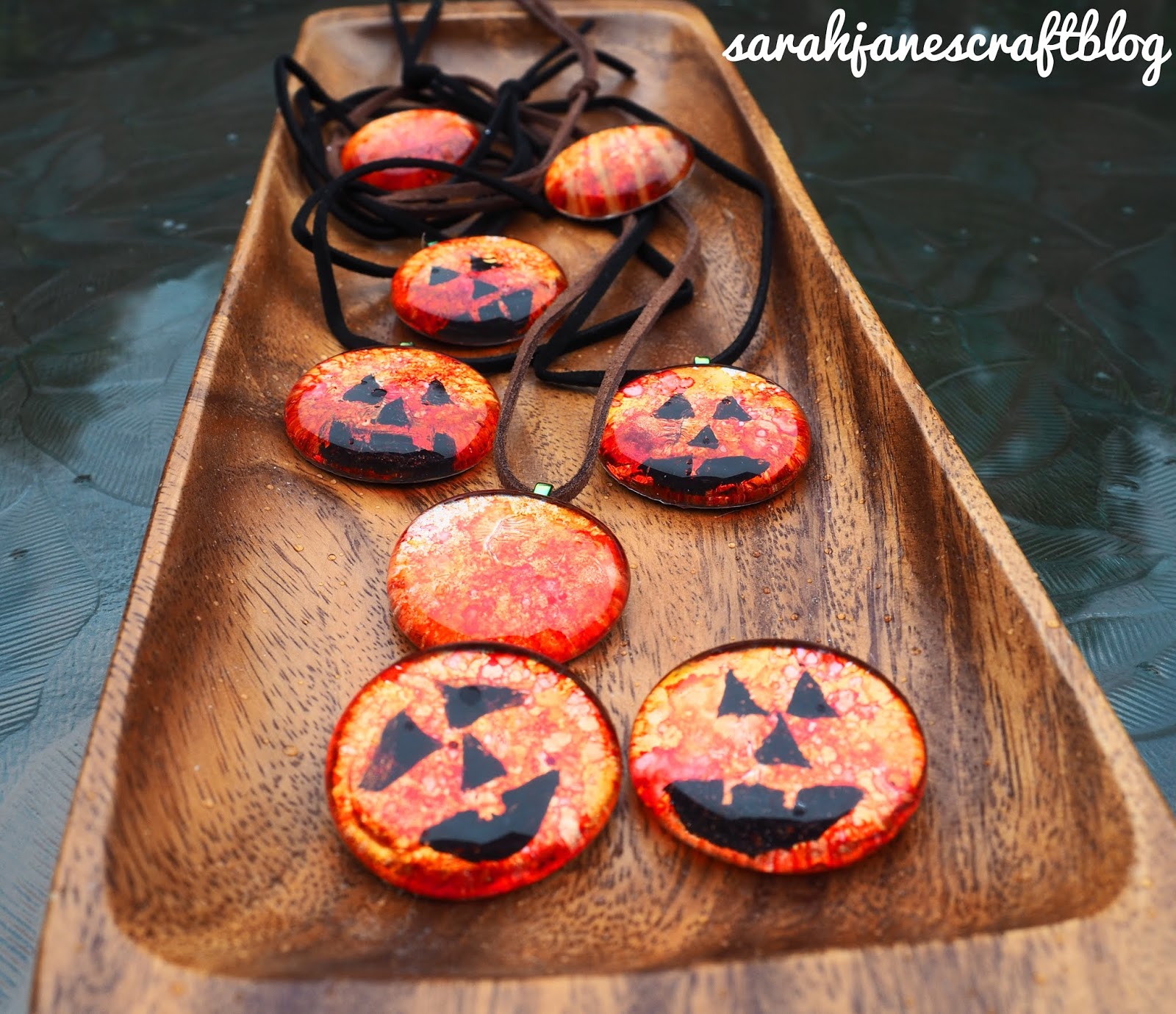 Alcohol Ink Pumpkin Gems